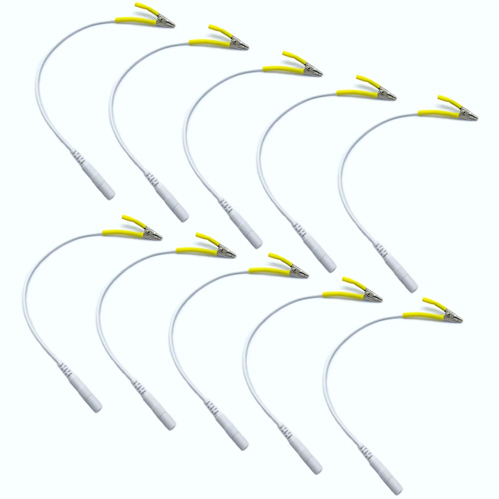 Electrode Lead Wires Cable Clip, Compatible with Most TENS EMS Unit, 10 Pcs