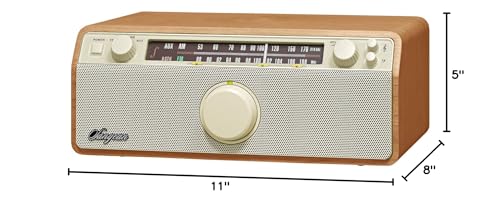 Sangean WR-12 AM/FM/Aux-in Stereo Analog Wooden Cabinet Radio (Walnut)