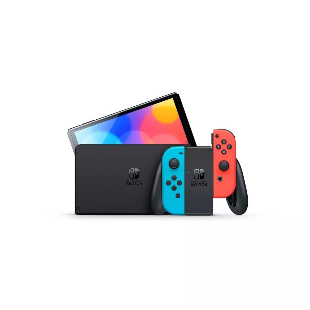 Nintendo Switch โ OLED Model w/Neon Red & Neon Blue Joy-Con (Renewed)