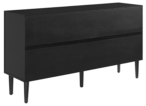 Crosley Furniture Everett Mid-Century Modern Sideboard, Matte Black