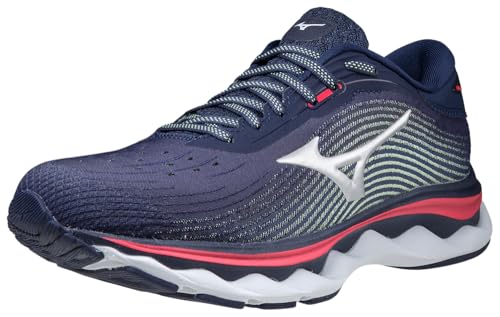 Mizuno Women's Wave Sky 5 Running Shoe, Peacoat, 8