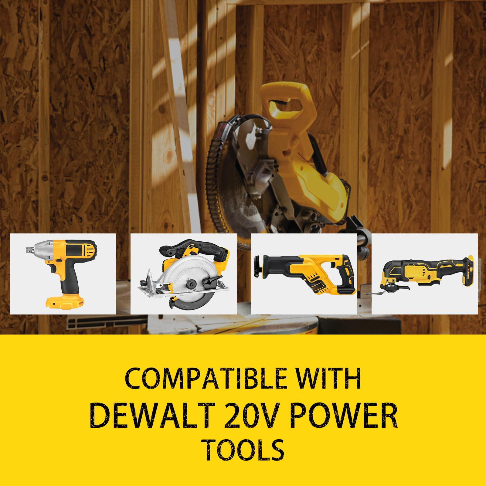 DCB200 6.0Ah 6Pack Battery Replacement for Dewalt 20V Max Battery Lithium Ion Compatible with Dewalt Battery DCB204 DCB206 DCB201 DCB203 DCD DCF DCG Series Cordless Power Tools