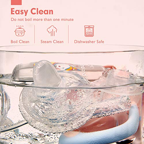 Sippy Cups for Baby 6+ Months Unicorns Sippy Cup for 1+ Year Old - 2 in 1 Spout & Straw Baby Sippy Cups 6-12 months Toddler No Spill Transition Weighted Straw Sippy Cup - 8 oz. (1 Cup with 2 Nipples)