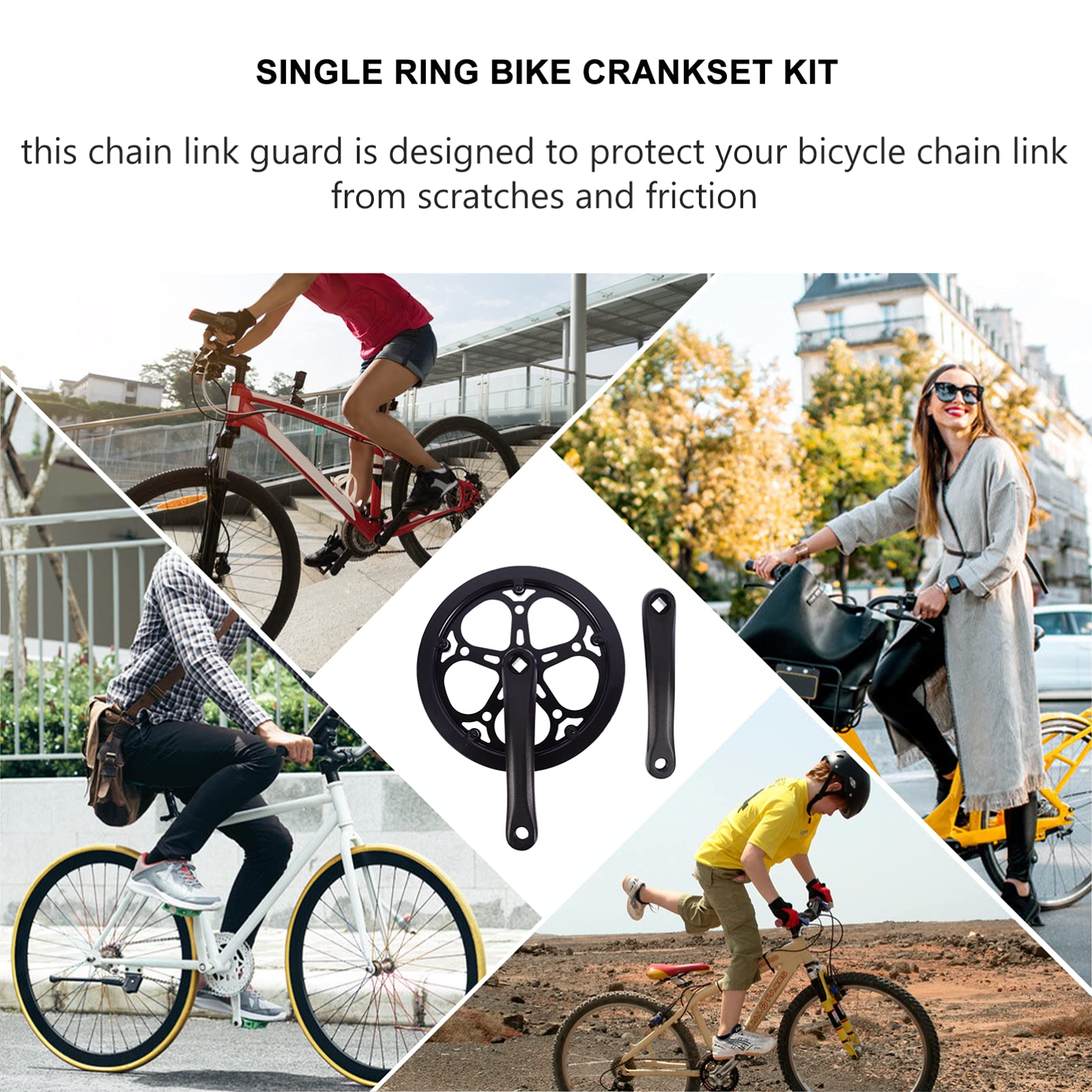 BESPORTBLE Single Crankset MTB Crankset 52T 170mm Crank Arm Mountain Bike Crankset for Single Bike, Road Bicycle, Fixed Gear