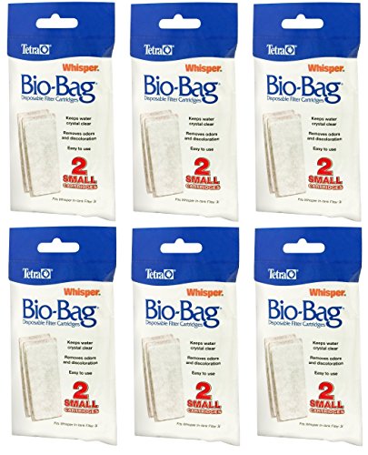 Tetra Whisper Assembled Bio-Bag Filter Cartridges Small - 12 Total Filters (6 Packs with 2 Filters per Pack)