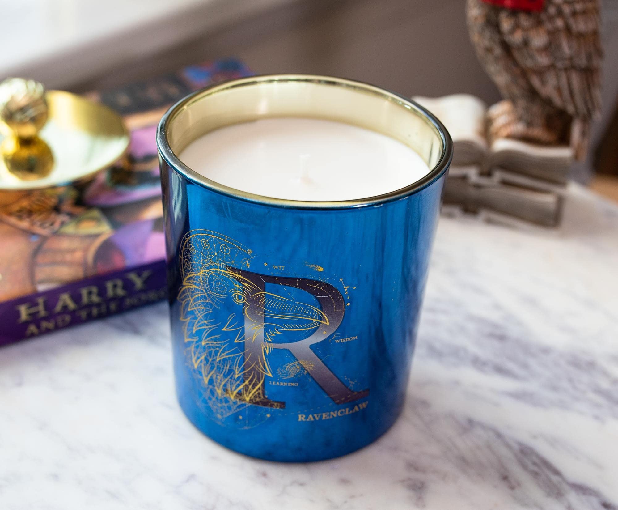 Harry Potter House Ravenclaw Premium Scented Soy Wax Candle with Unique Aromatic Fragrance | 50-Hour Burn Time | Home Decor Housewarming Essentials, Wizarding World Hogwarts Gifts and Collectibles