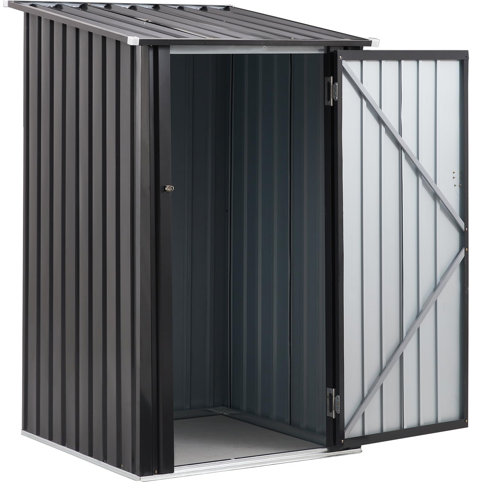 Compact Metal Outdoor Storage Shed 3x3 FT - Weather-Resistant Garden Tool Shed with Lockable Door, Versatile Utility Shed for Backyard, Patio, Lawn - No Floor Design for Customization
