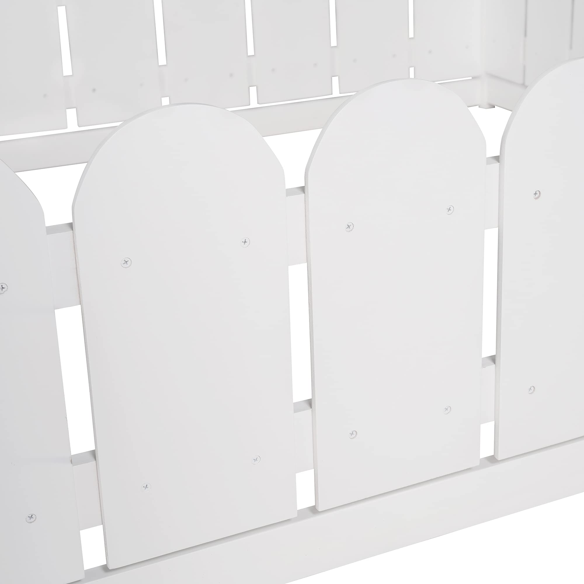 Full Size Wood Bed House Bed Frame with Fence, Cabin Bed, Floor Bed, Nursery Furniture, Kids Tent Bed Play Tent (White Full Size)