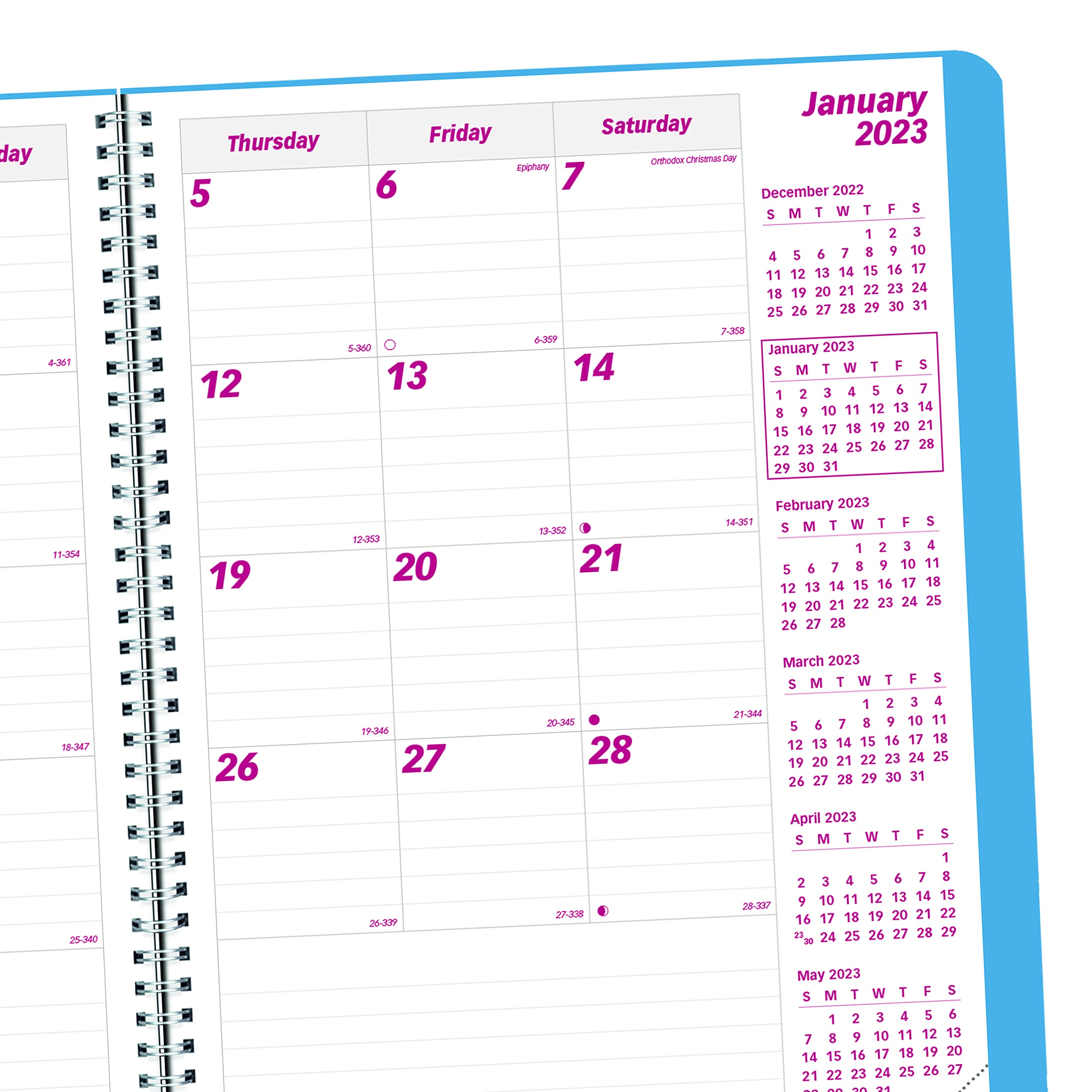 Brownline 2023 Essential Monthly Planner, 14 Months, December 2022 to January 2024, Twin-Wire Binding, 11" x 8.5", Mountain Blue (CB1262G.04-23)