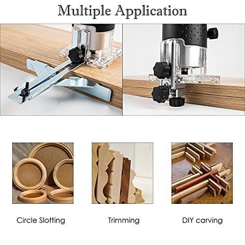 Compact Wood Router Tool 110V Electric Hand Woodworking Trimmer Palm Router kit with Gloves 15 PCS Router Bits (800W)