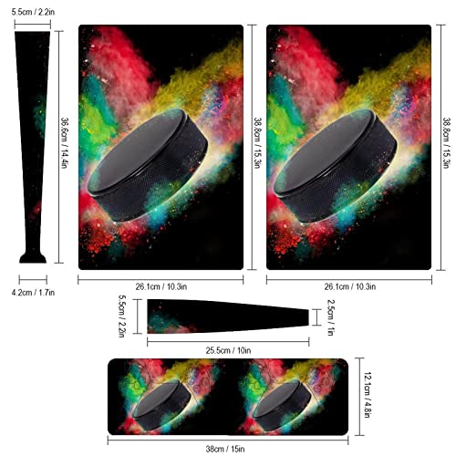 Colorful Hockey Full Protective Skin Cover Design Wrap Decal Sticker Compatible with PS5 Digital Edition Console and Controller