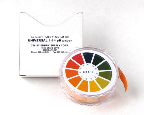 CTL Scientific, UNIV-114LD, Universal pH 1-14 Paper (26 Feet X 5/8 Inch), Roll of 26 Ft Length X 5/8 Inches