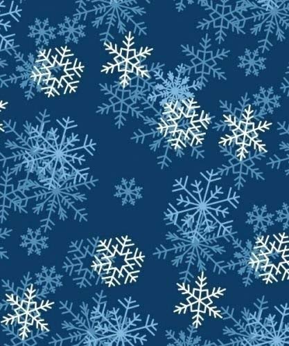 Fleece Blizzard Dark Blue Snow Fleece Fabric Print by The Yard o22359-3b