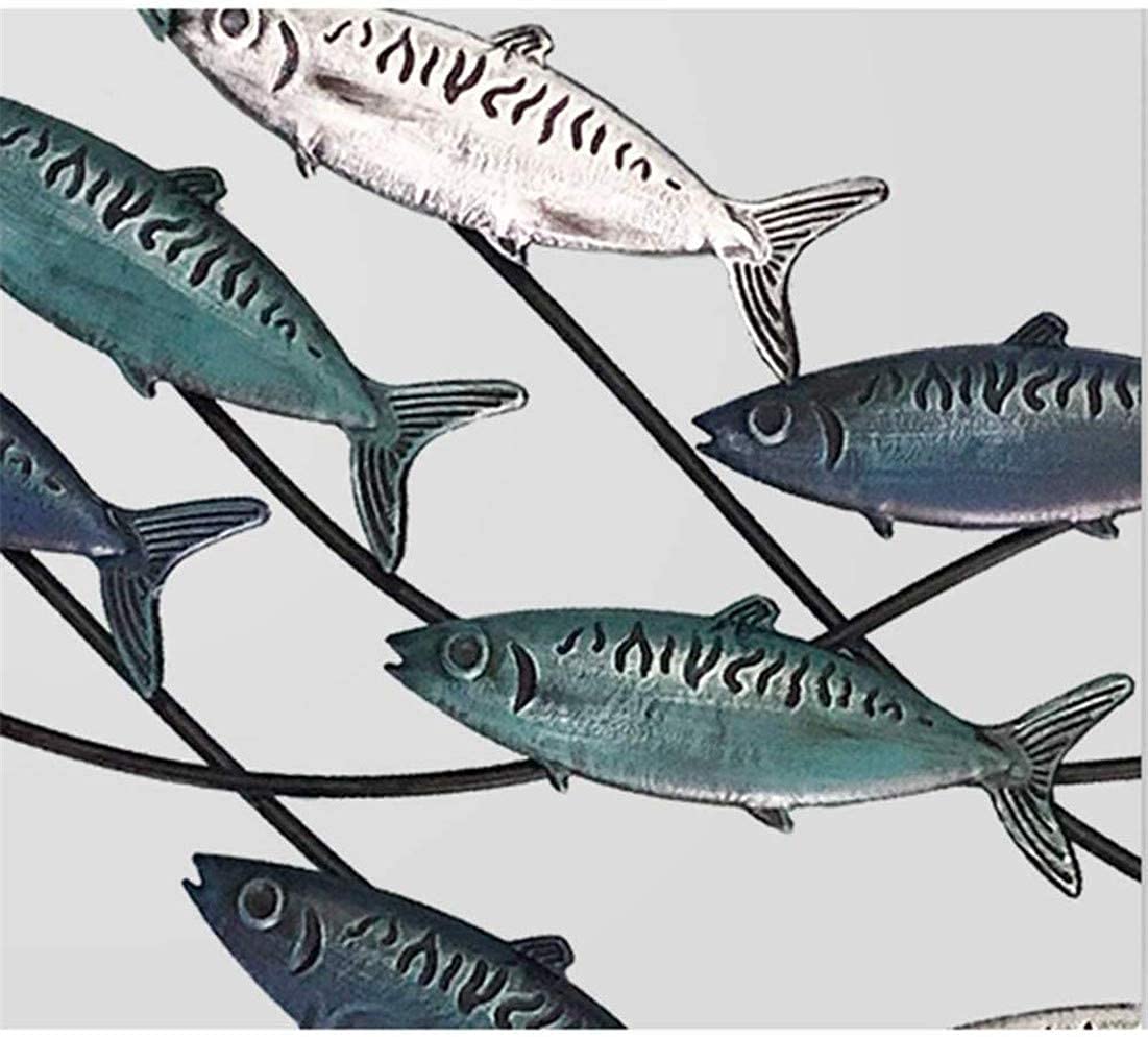 SUN RDPP Metal Fish Wall Art Decor, Large Coastal Ocean Metal Fish Wall Hangings Decor Wall Sculpture for Living Room Bedroom (A)