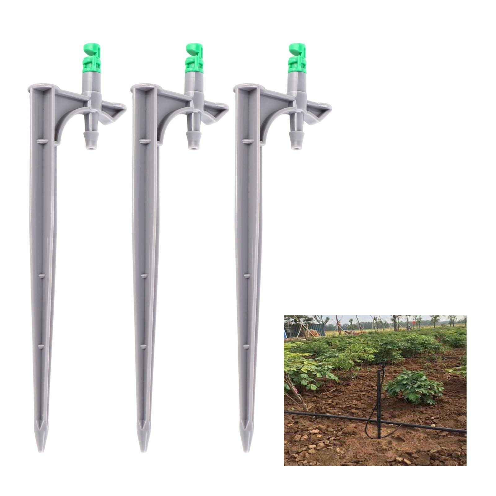 Garden Irrigation System, Adjustable Irrigation Dripper 20Pcs/Bag Irrigation Dripper with Ground Insert Fruit Tree Drip Irrigation Emitters for 1/4" Drip Irrigation Tubing(180 Degrees with Plunger)