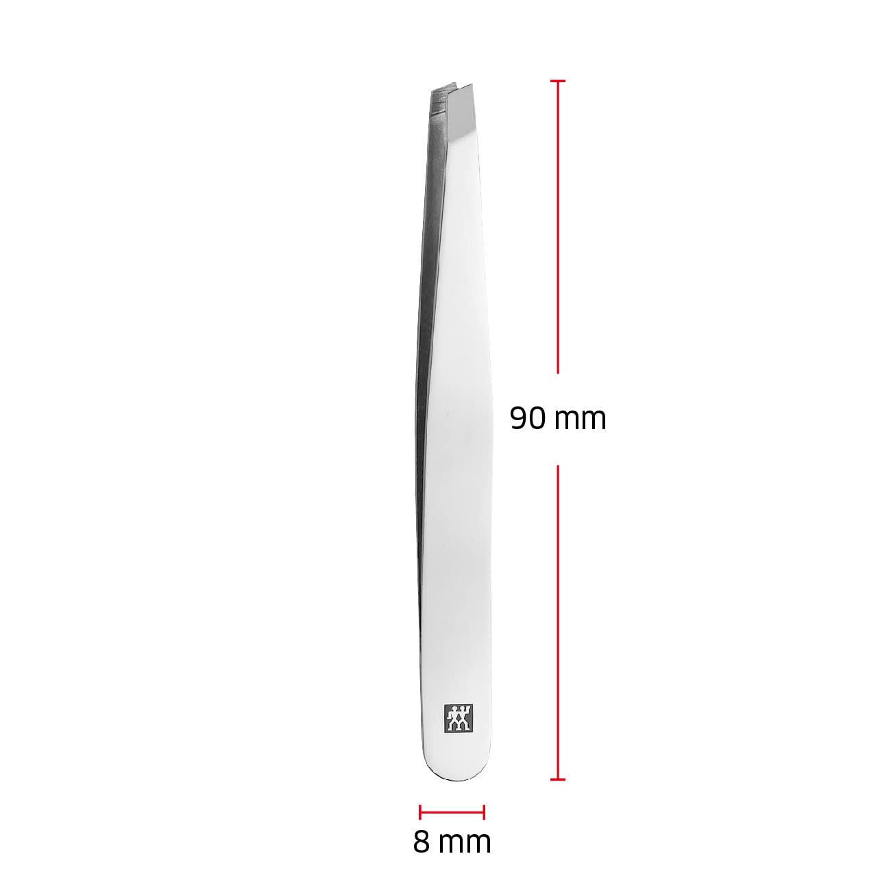 ZWILLING slanted tweezers for precise eyebrow hair removal, stainless steel polished, 90 mm