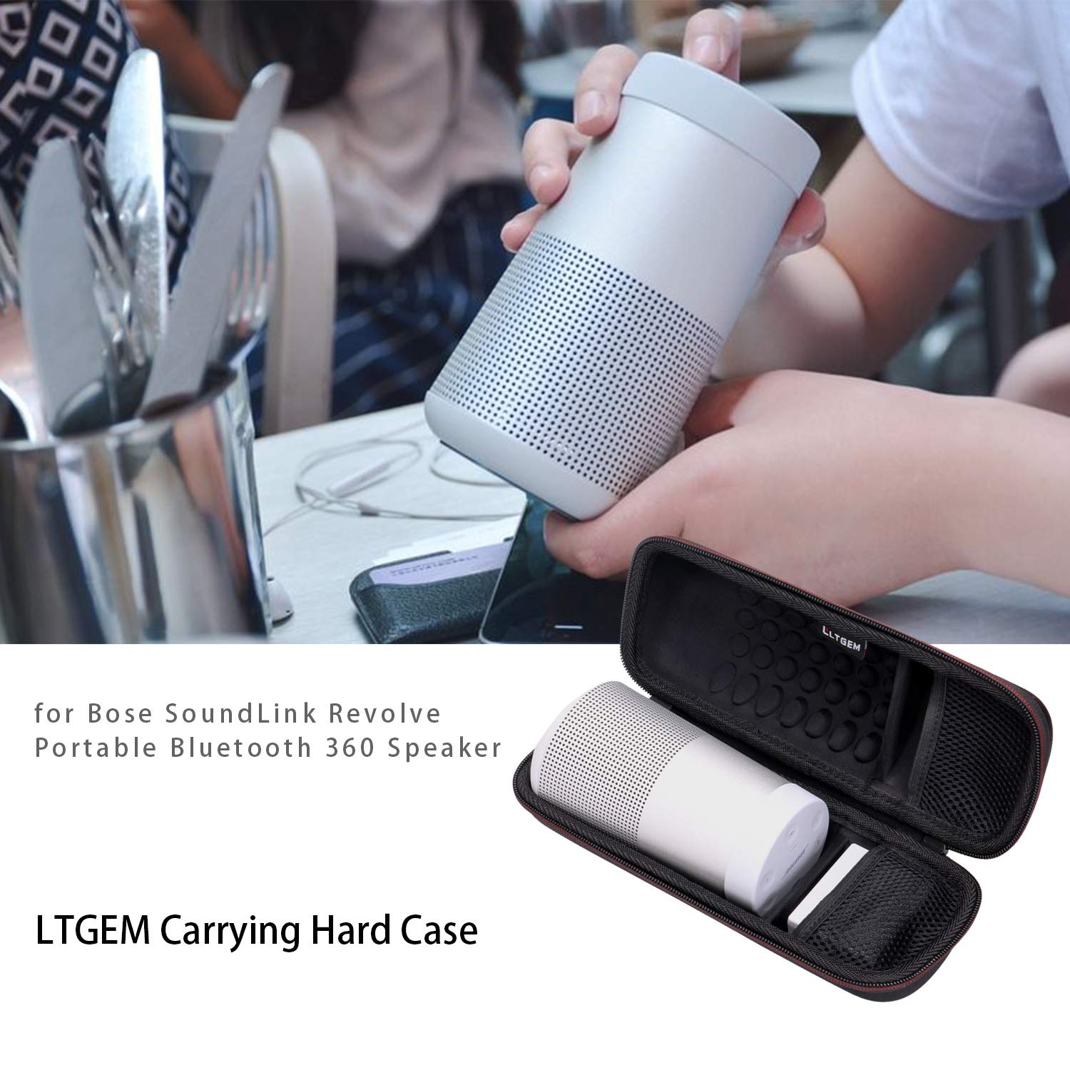 LTGEM EVA Hard Travel Carrying Case for Bose SoundLink Revolve or Revolve (Series II) Portable Bluetooth 360 Speaker