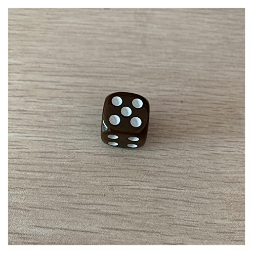 ZYM305 10PCS/Lot Dice Set 10 Colors Solid Acrylic 6 Sided Dice for Club/Party/Family Games Games Dice (Color : Brown)