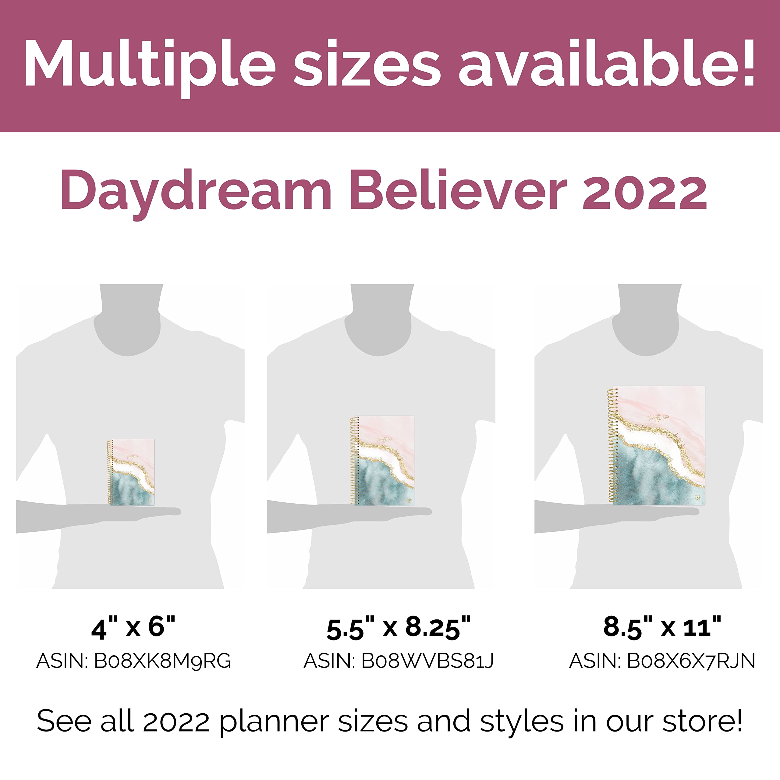 bloom daily planners 2022 (8.5" x 11") Calendar Year Day Planner (January 2022 - December 2022) - Weekly/Monthly Dated Agenda Organizer with Tabs - Daydream Believer