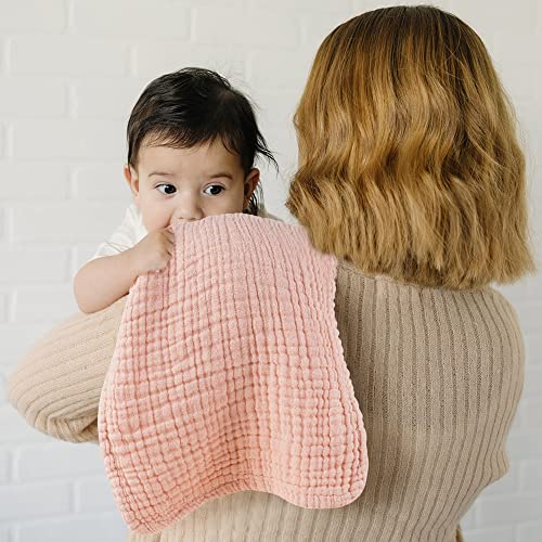 Konssy Muslin Baby Burp Cloths Sets for Unisex- 6 Pack Large 100% Cotton Burping Clothes for Newborn,Baby Girls and Boys