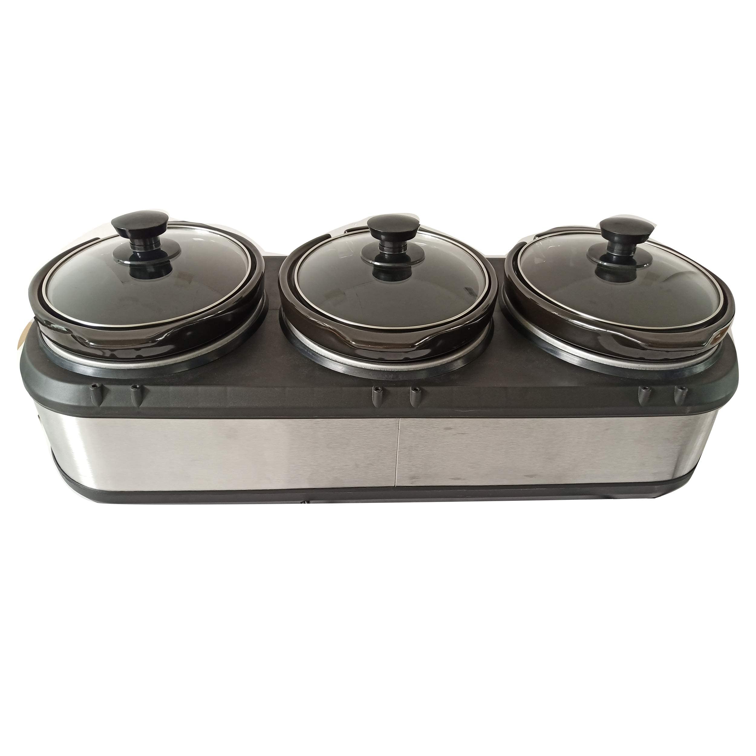 FRIGIDAIRE ESC3105-SS, Slow Cooker, Buffet Server 3 Pot, Food Warmer - Stainless (Renewed)