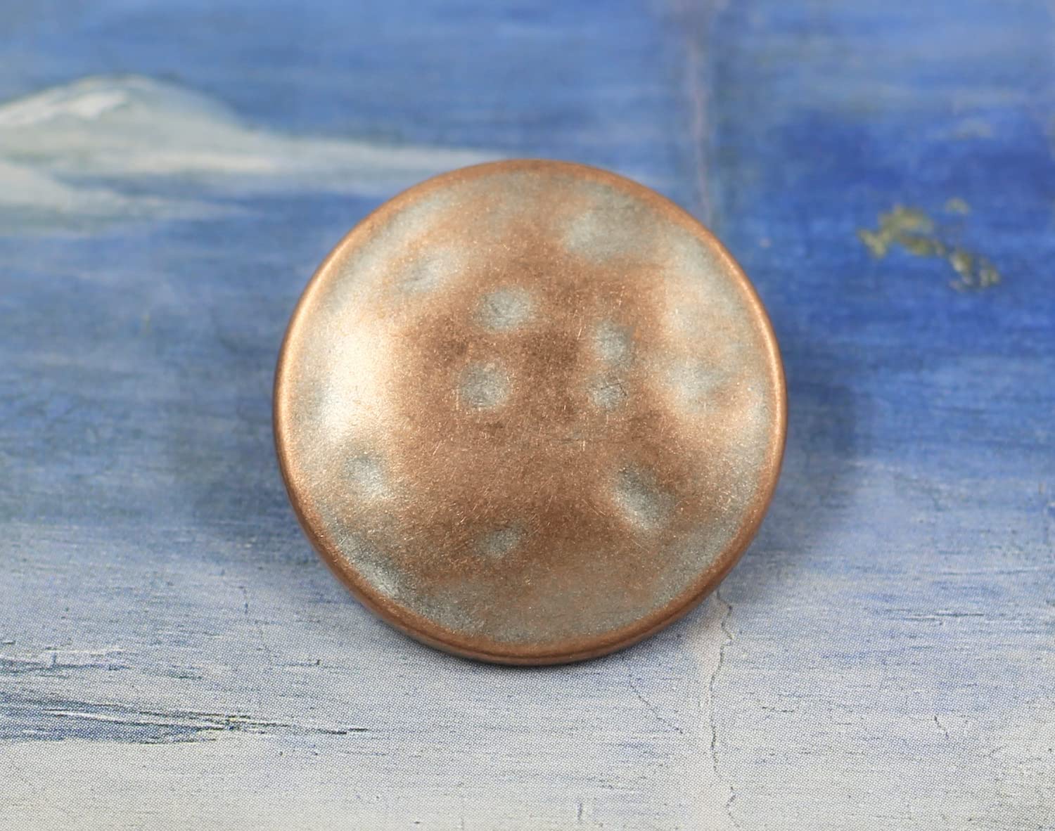 Bezelry 12 Pieces Nostalgic Metal Shank Buttons 25mm (1 inch) (Copper White Patina)