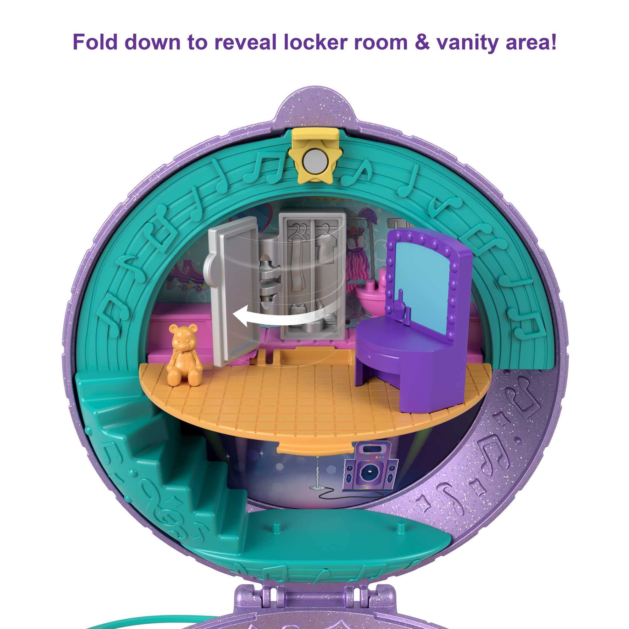 Polly Pocket Dolls & Accessories, Compact Playset with 2 Micro Dolls, 15 Toy Pieces & 1 Fashion Piece, Double Play Skating