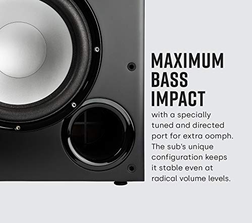 Polk Audio PSW108 10" Powered Subwoofer | 100W Peak Power | Explosive Performance for Movies & Music | Black