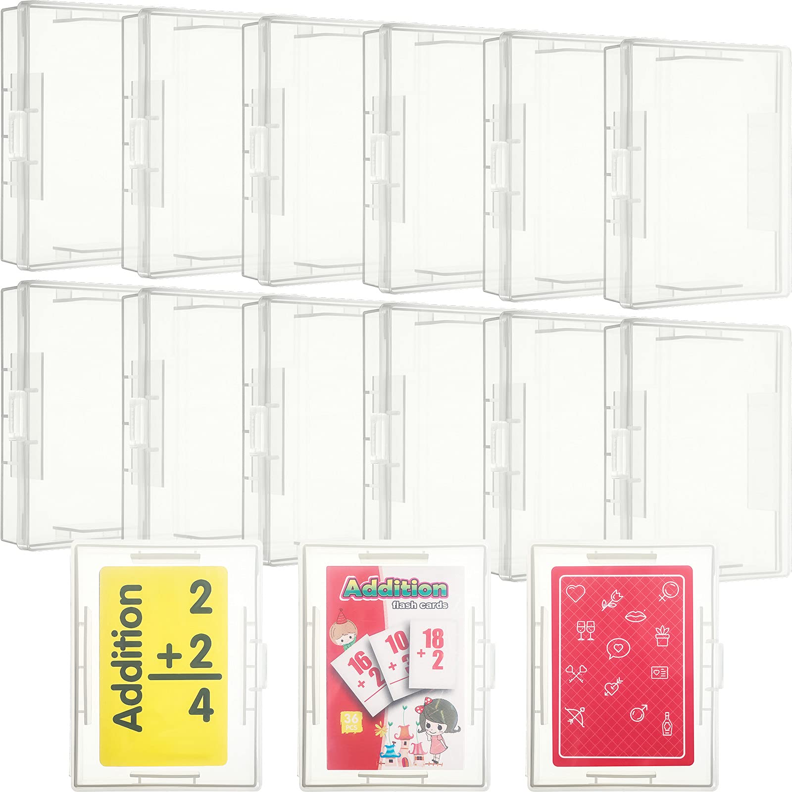 Skylety Playing Card Case Holder Playing Card Box Card Game Organizers and Storage Containers Deck, Snaps Closed for Gaming Cards(15 Pieces)