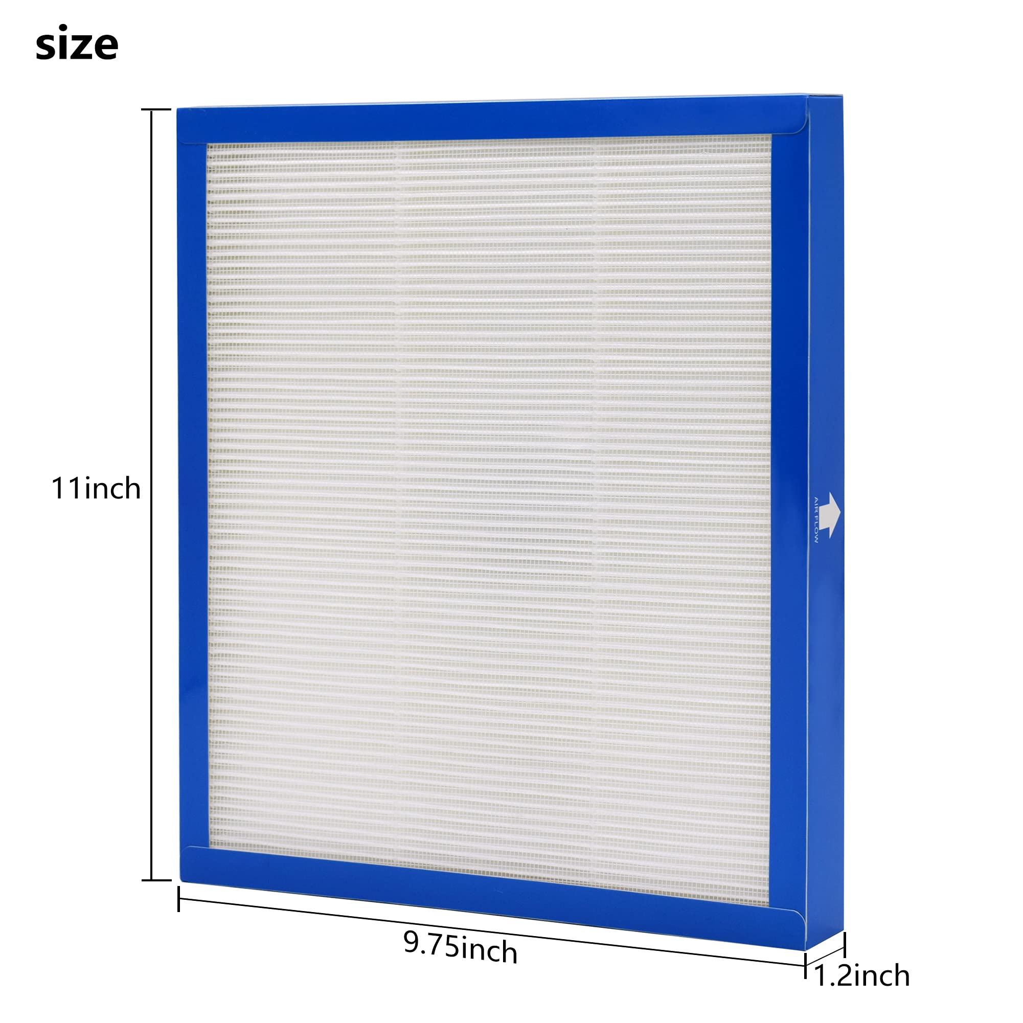Replacement AF10 Hepa Fiter Compatible with HoMedics AP-10 AF-10FL AF-10 AP-15 AF-15 Machine,11" x 1.2" x 9.75"