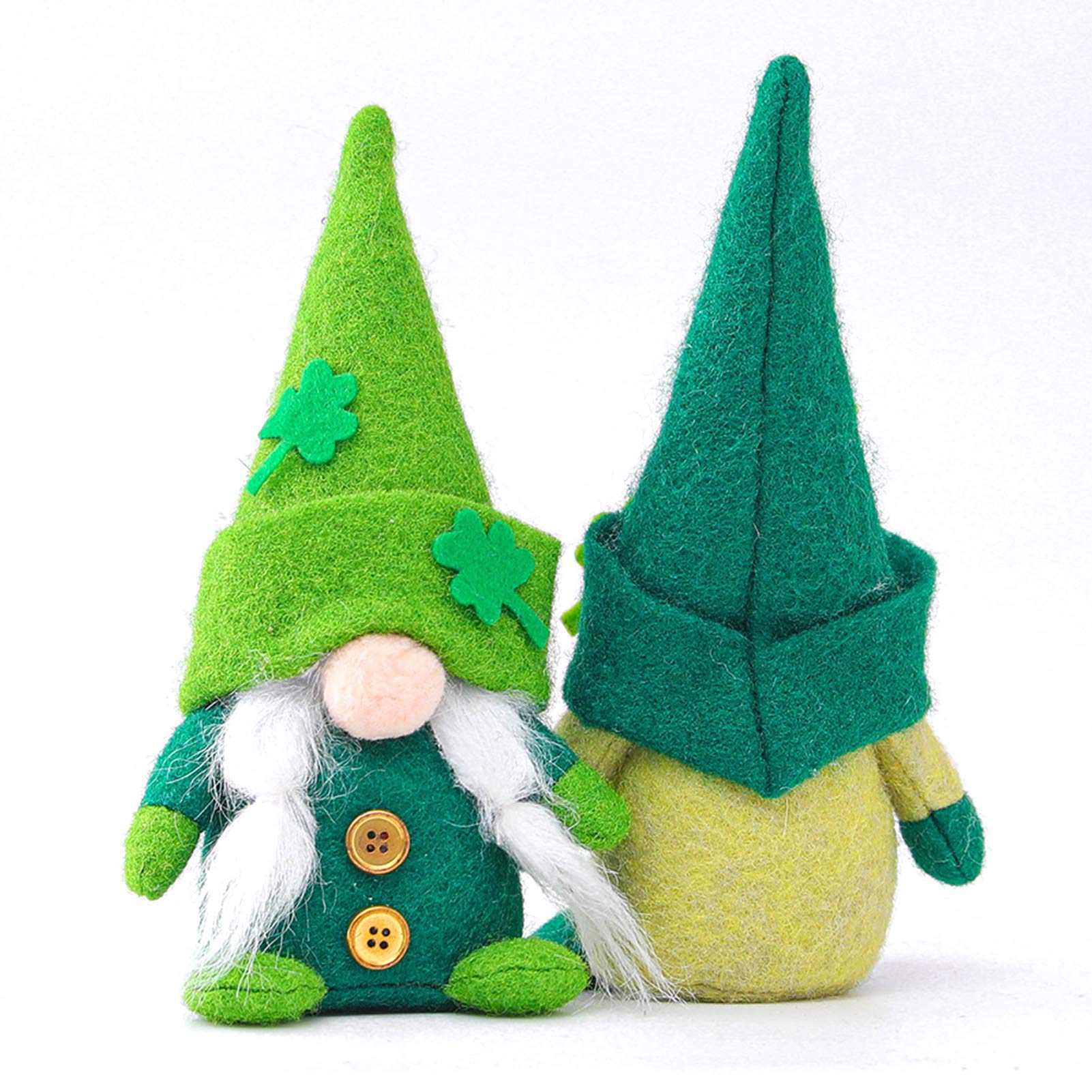 LUCKYBUNNY 2PCS Cute St Patrick's Day Gnome Doll, Handmade Tomte Swedish Nisse Toy Scandinavian Dwarf Elf Plush Dolls for Irish Holiday Party Home Decoration
