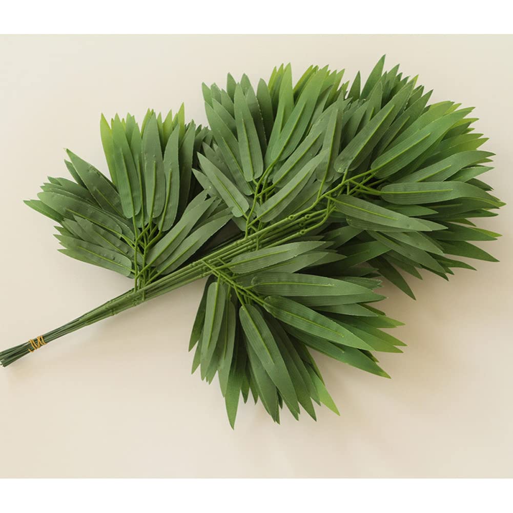 LUCKYTTTOO Artificial Plants Artificial Greenery Stems Fake Outdoor Plants Bamboo Leaves 2Pcs for Farmhouse Home Garden Wedding Indoor Outside Decor (ZHUYE)