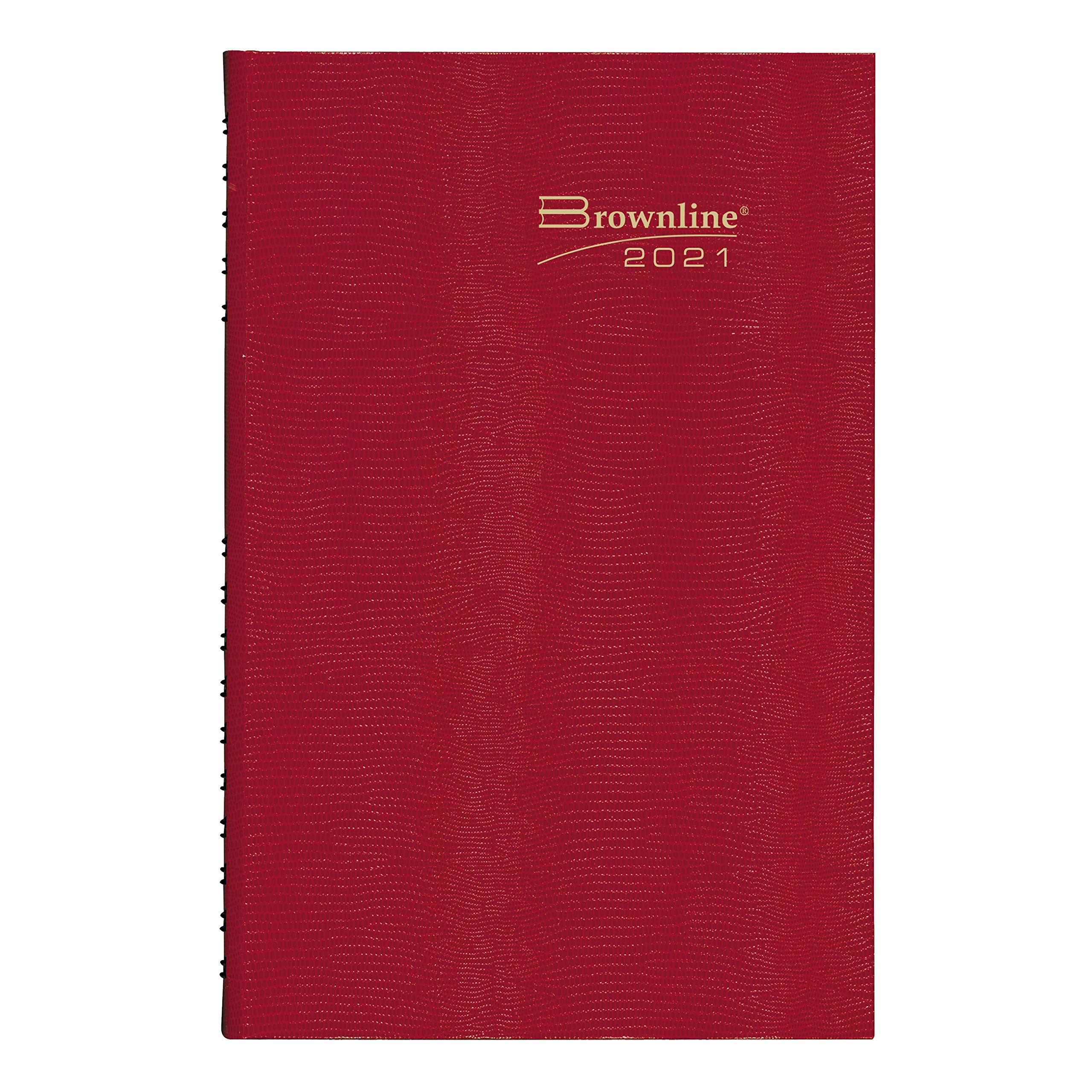 Brownline 2021 CoilPro Daily Planner, Hard Cover, Bright Red, 10.125 x 7.875 inches (C550C.Red-21)