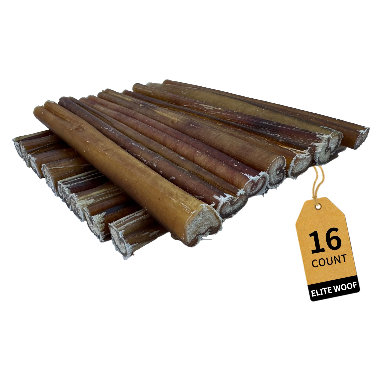 Elite Woof Bully Sticks for Dogs, Standard Size (6", 8Pcs) Rawhide Free Dog Chews Long Lasting Non-Splintering Pizzle Sticks - Low Odor Bully Sticks for Small Medium Dogs(8-32Pack Selectable)