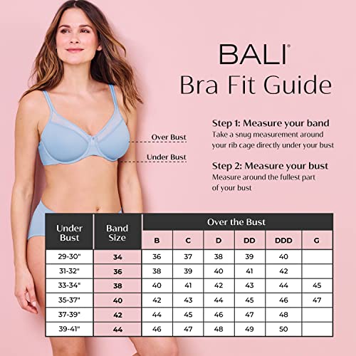 Bali Womens Comfort Revolution Wireless Bra, Full-coverage Wirefree Cool Fabric Full Coverage Bra, Almond Zag, 36B US