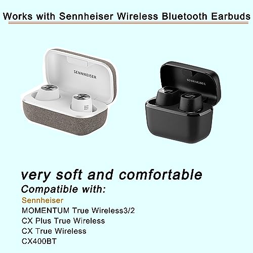 Foam Ear Tips for Sennheiser Momentum True Wireless2 Replacement Tips Sennheiser Earbuds Momentum CX400BT CX True Wireless Fit Case 3 Pairs LMS Black