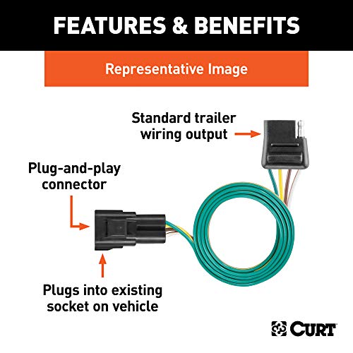Curt Manufacturing 56225 Vehicle-Side Custom 4-Pin Trailer Wiring Harness,Fits Select Nissan Frontier,Pathfinder,Xterra,Suzuki Equator ,Black