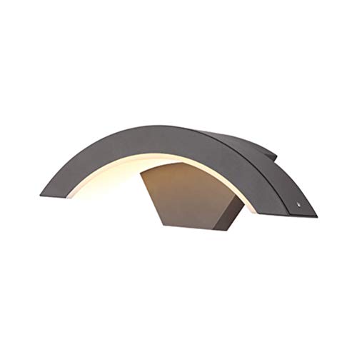 Mobestech Modern Arc Shape 12W Outdoor Light Sense Wall Light Waterproof Garden Courtyard Lamp for Home Farmyard Balcony Aisle Corridor ( White )
