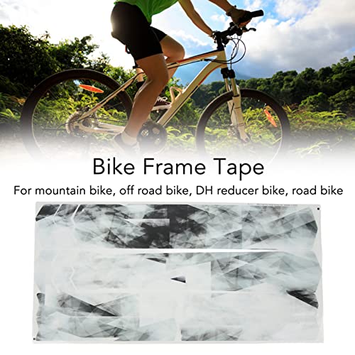 Bicycle Frame Protective Tape, TPU Material 10 Pieces Easy to Use Bicycle Tape No Glue Residue for Mountain and Road Bikes (Patterned)