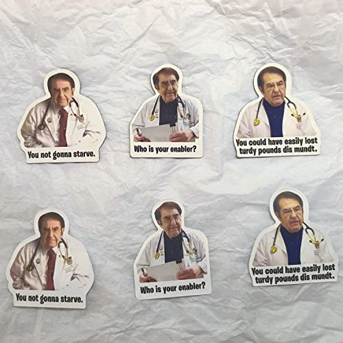 Dr. Now - You Not Gonna Starve, Weight Loss Guidelines Sticker, Digital Artwork Sticker Decal Car Laptop Wall Window Bumper Sticker,Fun Weight Loss Sticker(3PCS) (Stickers with Magnets)