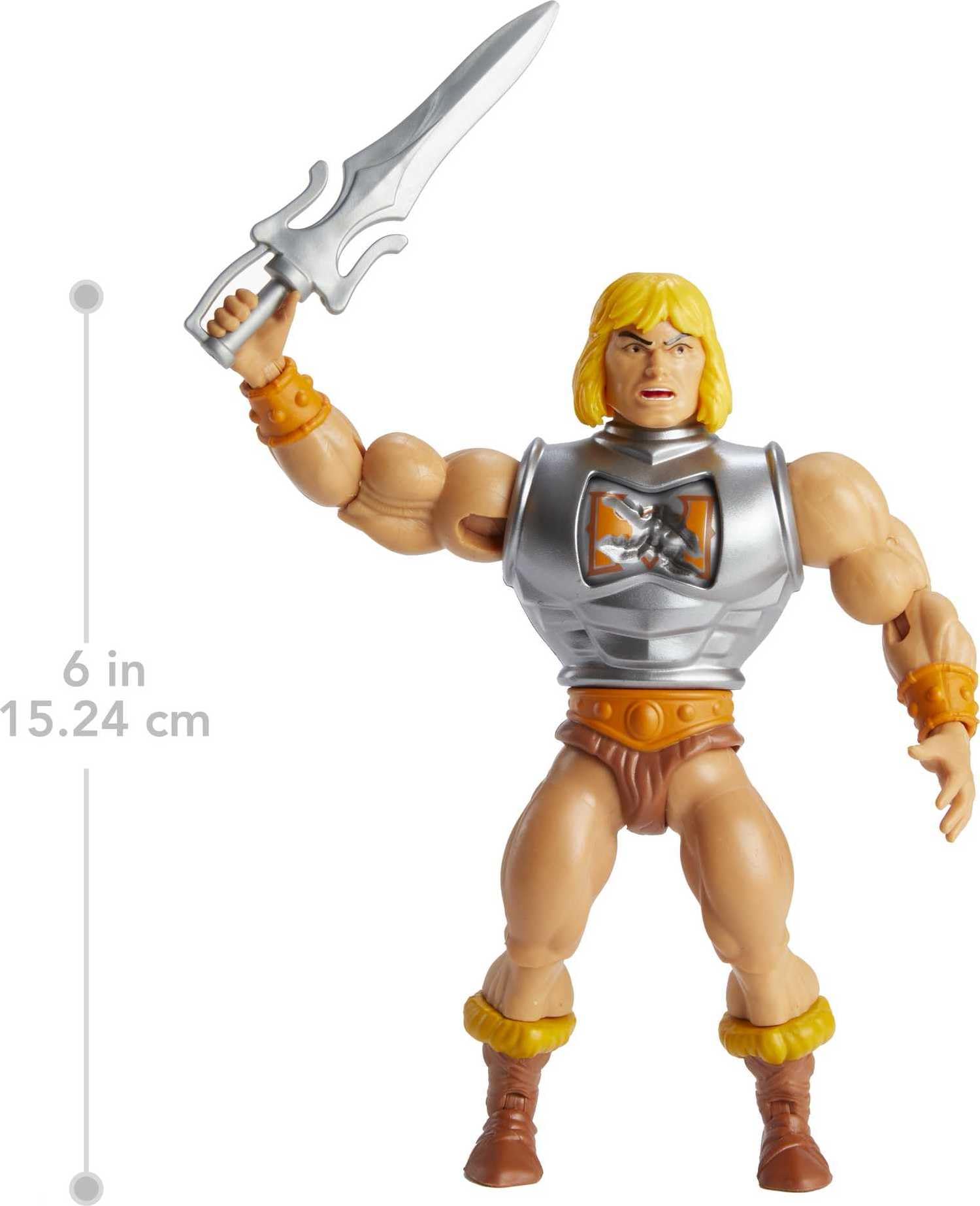 Mattel Masters of the Universe Origins Action Figure & Accessories Set, Battle Armor He-Man 5.5-inch Collectible Toy with Mini-Comic