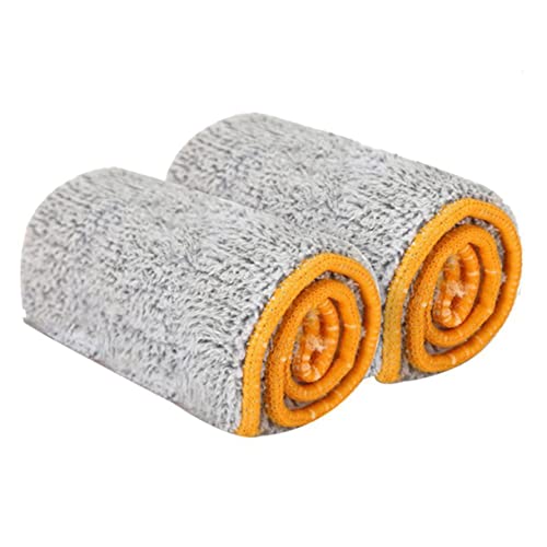 Floor Cleaner Mop 2pcs Cleaning Mops Push Mop Cloth Mop Accessories Double Sided Mop Cloth Flat Grey Flat Pad Floor Mops Dust Cloth Cleaning Tool Mop for Wood Floors
