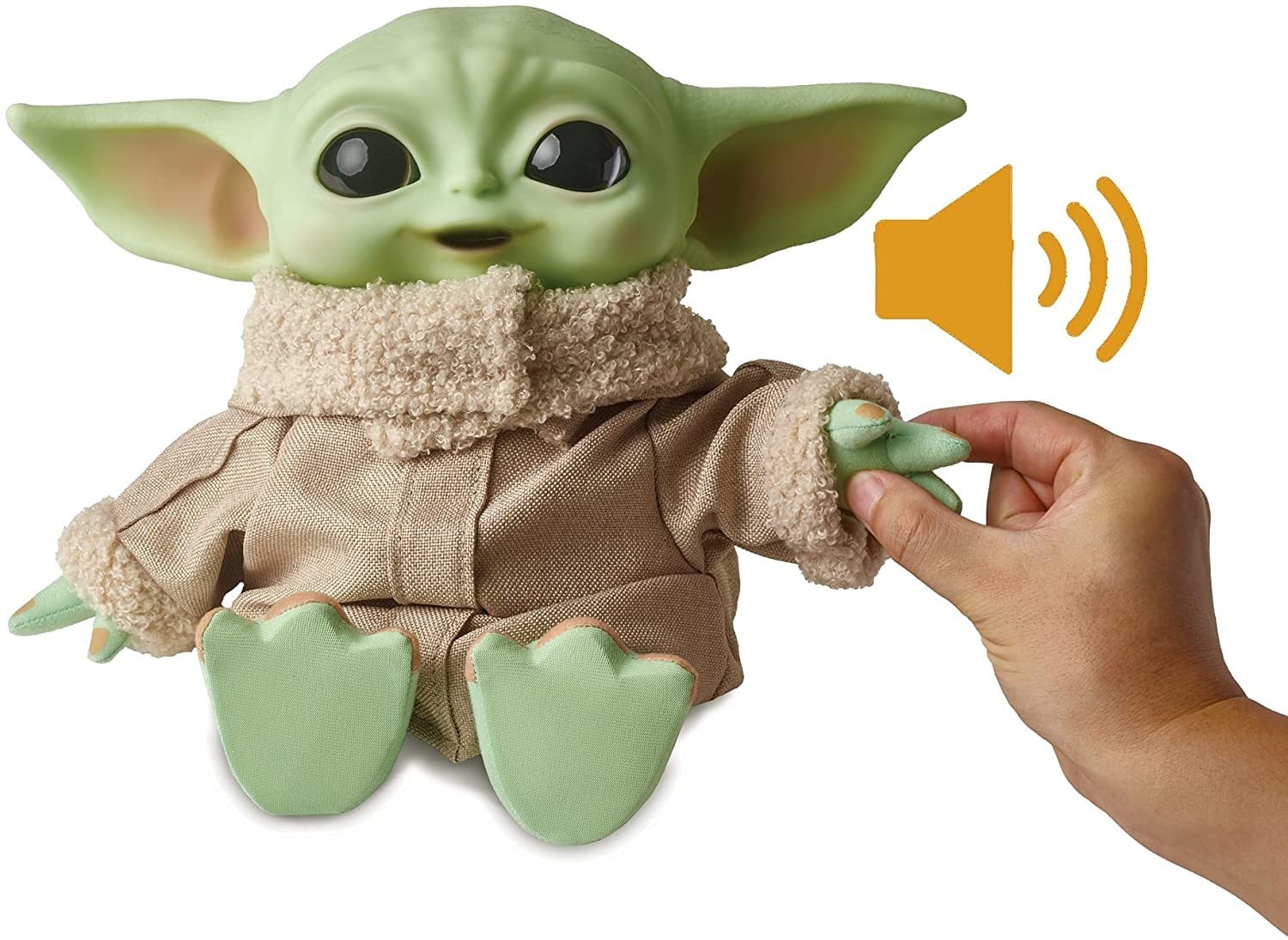 Mattel Star Wars Grogu Plush 10-inch Toy, Character Figure with Soft Body, Sounds & Carrier, Inspired by Star Wars The Mandalorian