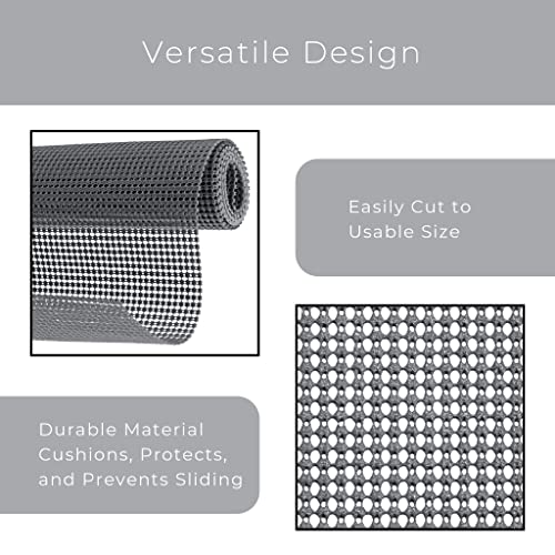 Smart Design Classic Grip Shelf Liner For Home Organization- Non Adhesive/Slip, Easy Clean - Perfect for Desk, Shelves, Kitchen, Bathroom, Cabinet Protection -Graphite Gray