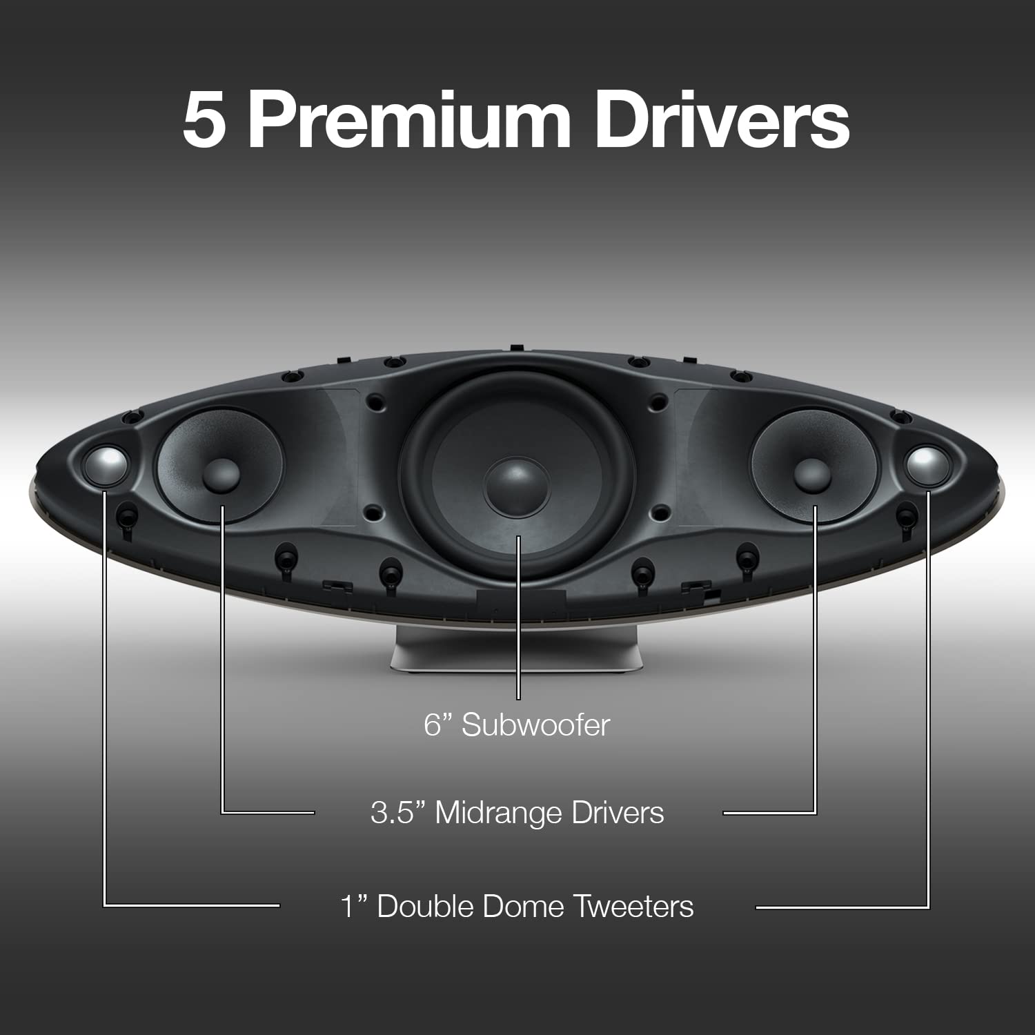 Bowers & Wilkins Zeppelin Wireless Speaker, Iconic Design, 5 Drivers including Subwoofer, Wireless Streaming via Bluetooth, Alexa Built-in, AirPlay & Spotify Connect, Multiroom Support, Pearl Grey