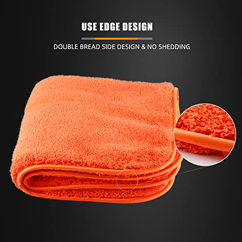 Microfiber Towels for Car, Microfiber Car Cleaning Cloths, Upgraded 1200gsm Ultra-Thick Cars Drying Towel Microfiber for Car and Home Polishing Washing and Detailing 16'' x 16''(3 Pack) -SPMF120MIX
