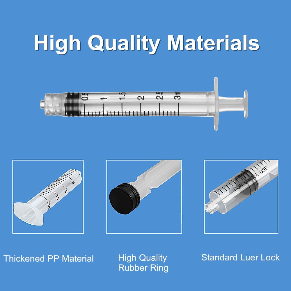 Luer Lock Plastic Syringe, 10ml, Blunt Tip, Measuring Syringe Tools for Measuring, Lip Gloss, Liquid refilling, Dispensing, DIY Crafts, Oil Refilling, Feeding Pets, Scientific Labs, Glue Applicator