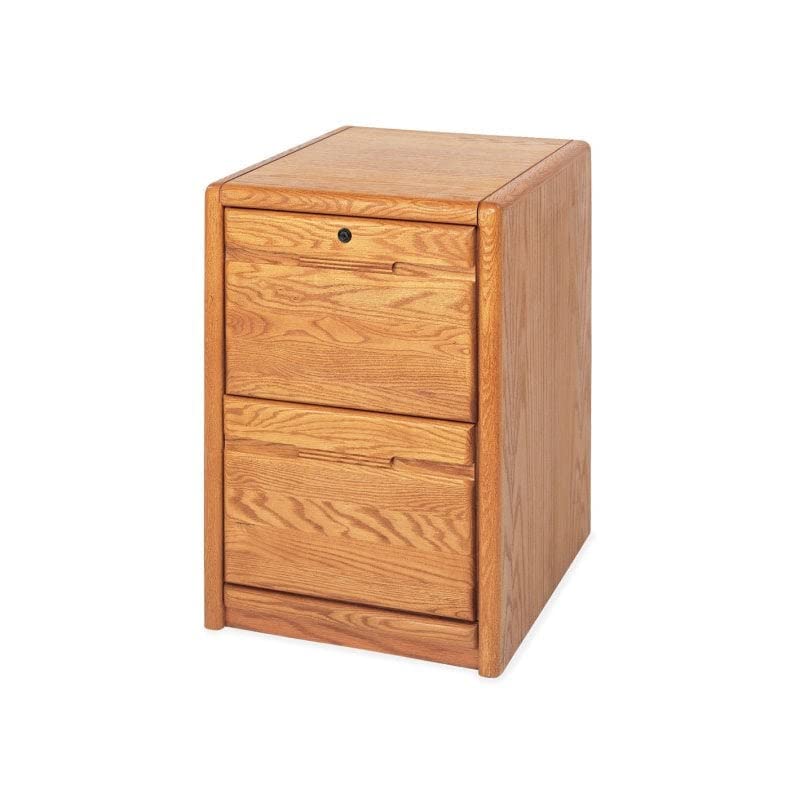 BOWERY HILL 2 Drawers 29" Vertical Oak Wood Filing Cabinet Lockable Pre-assembled Stationary for Home, Office
