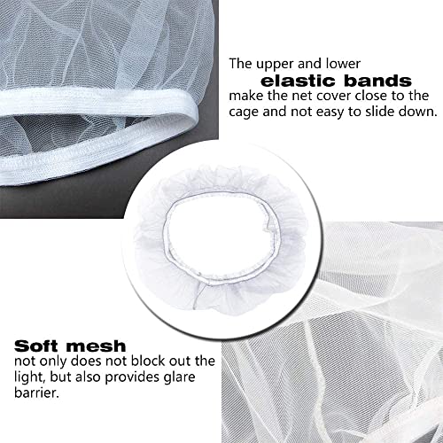 MIDOGAT Bird Cage Cover Seed Catcher, Bird Seed Guards Catchers, Parrot Nylon Mesh Net Cover, Stretchy, Prevent Scatter, Reusable (M)