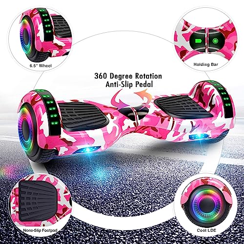 FLYING-ANT Hoverboard with Seat Attachment, 6.5β Self Balancing Scooter with Hoverkart, Hoverboards with Bluetooth and LED Lights, Best Gift for Kids and Teenagers,Shipping from USA